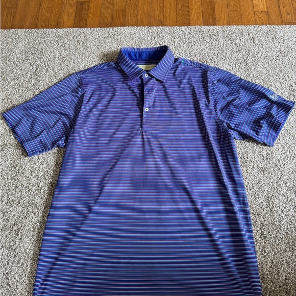 Shirts | Mens Blue Striped Polo Shirt | Poshmark